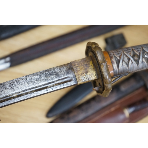 A Japanese World War II NCO s sword katana, regulation blade with ...