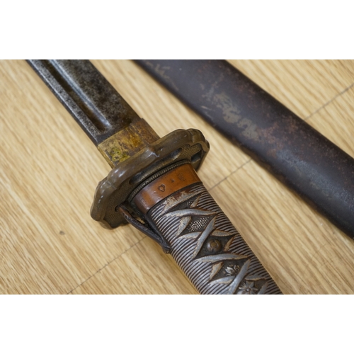 A Japanese World War II NCO s sword katana, regulation blade with ...