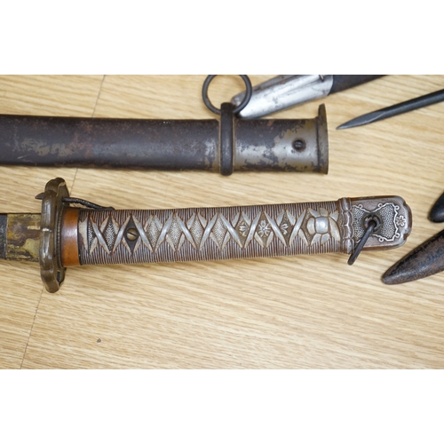 A Japanese World War II NCO s sword katana, regulation blade with ...