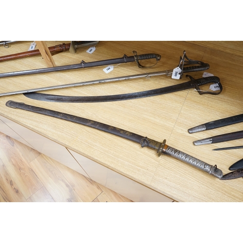 A Japanese World War II NCO s sword katana, regulation blade with ...