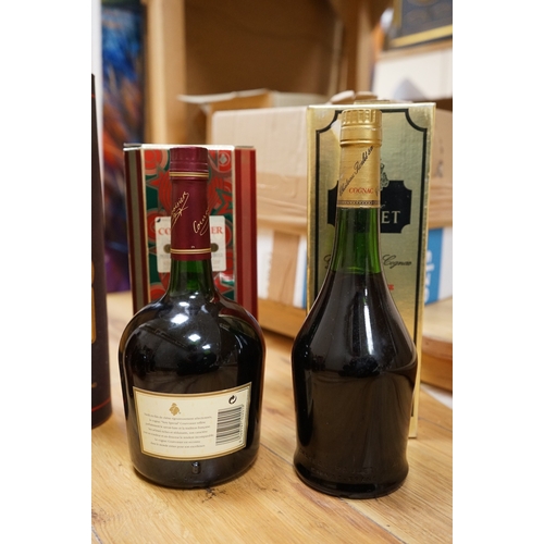 A bottle of Glenmorangie Scotch whisky and five other cased spirits