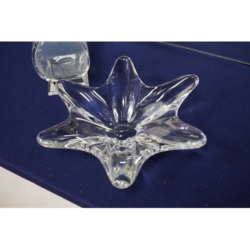 A Baccarat crystal bulbous vase and a Baccarat star shaped dish- 26cm wide