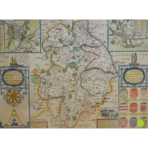 John Speed (1552-1629), The County of Warwick, sold by John Sudbury and ...