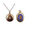 Two gold lockets, early 20th century, one of circular outline, set with ...