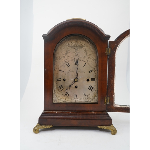A mid 19th century mahogany triple fusee bracket clock by John Groves ...