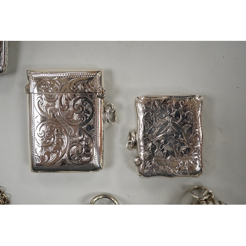 Two late Victorian silver twin compartment sovereign cases, Birmingham ...