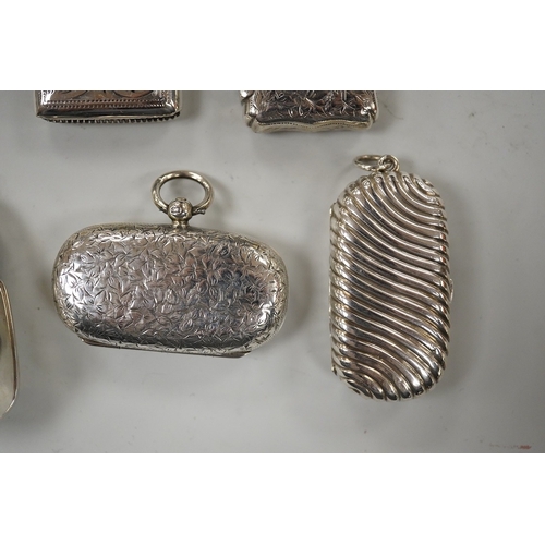 Two late Victorian silver twin compartment sovereign cases, Birmingham ...