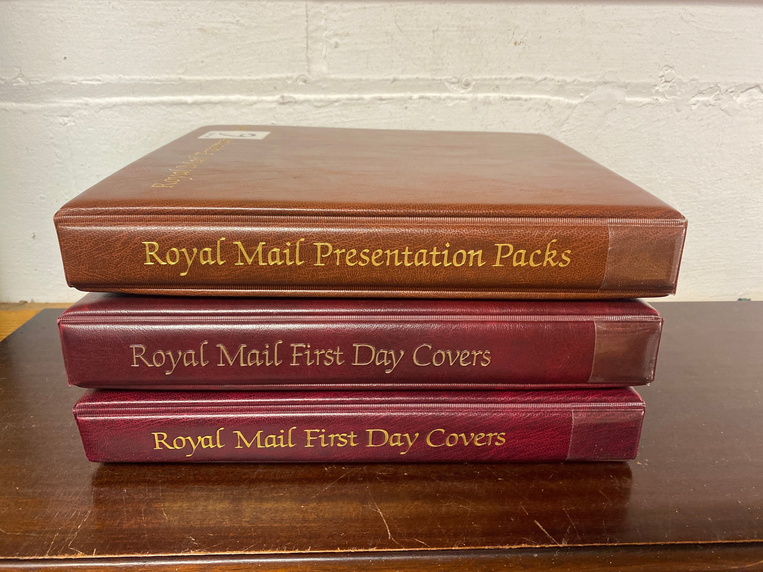 Stamps: three albums of Royal Mail presentation packs, together with a ...