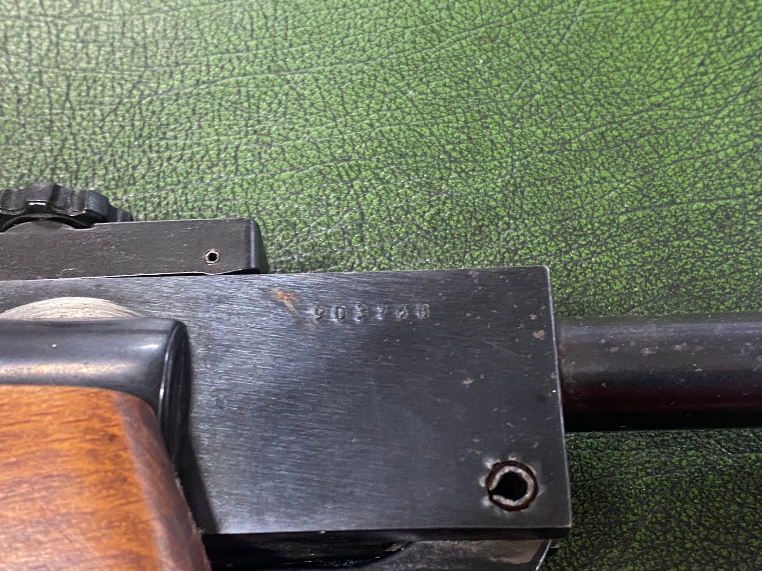 A Webley Vulcan .22 break barrel air rifle with scope and case