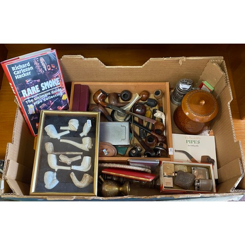 A mixed lot of smoking paraphernalia, including pipes, lighters ...