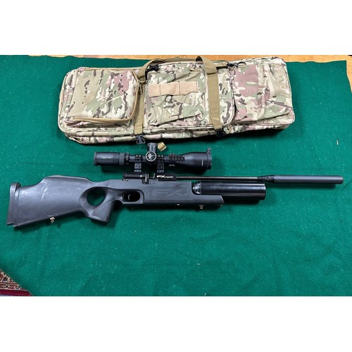 An FX Royale gas air rifle .177, 12 foot per ib and a viper pro 18x50 ...