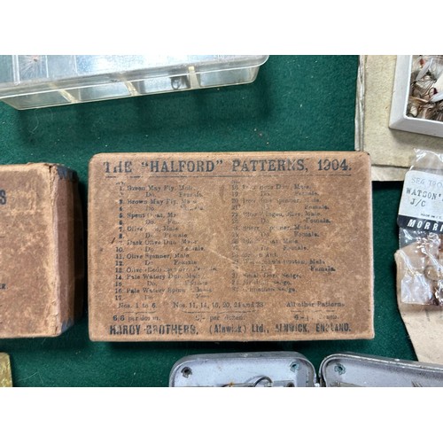 A box of fully dressed salmon flies, various trout and sea trout ...