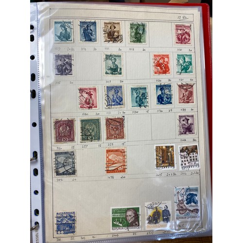 Stamps: Six folders of world stamps