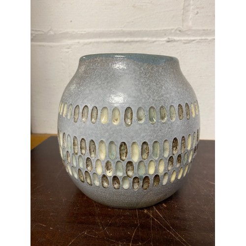 A studio pottery vase, impressed marks