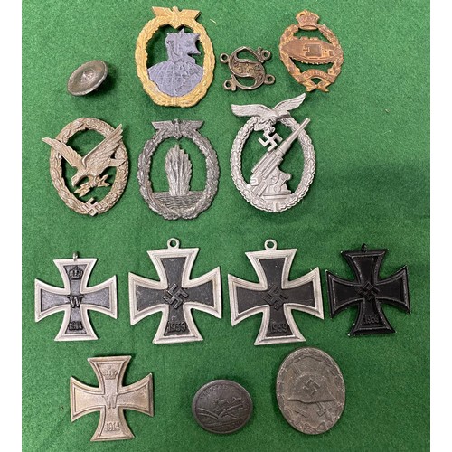 A group of German military badges and orders