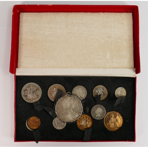 A collection of coins including 1950 part boxed Royal Mint set etc: