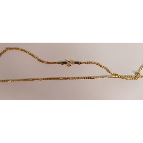 9ct hallmarked gold fancy neck chain measuring 44cm long, weight 1.4g ...