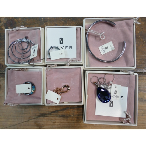 Six pieces of sterling silver designer jewellery by the company SILVER ...