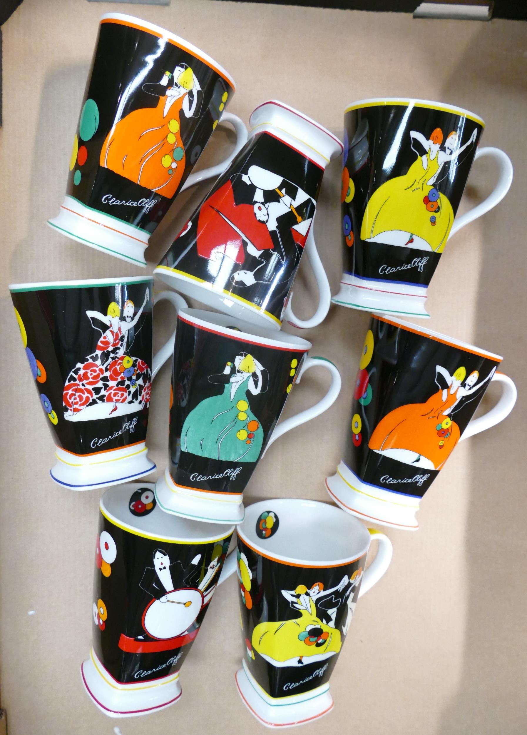 A collection of Clarice Cliff theme Limited Edition Mugs
