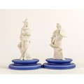 Wedgwood early Flaxman chess pieces, impressed marks to base. (2)