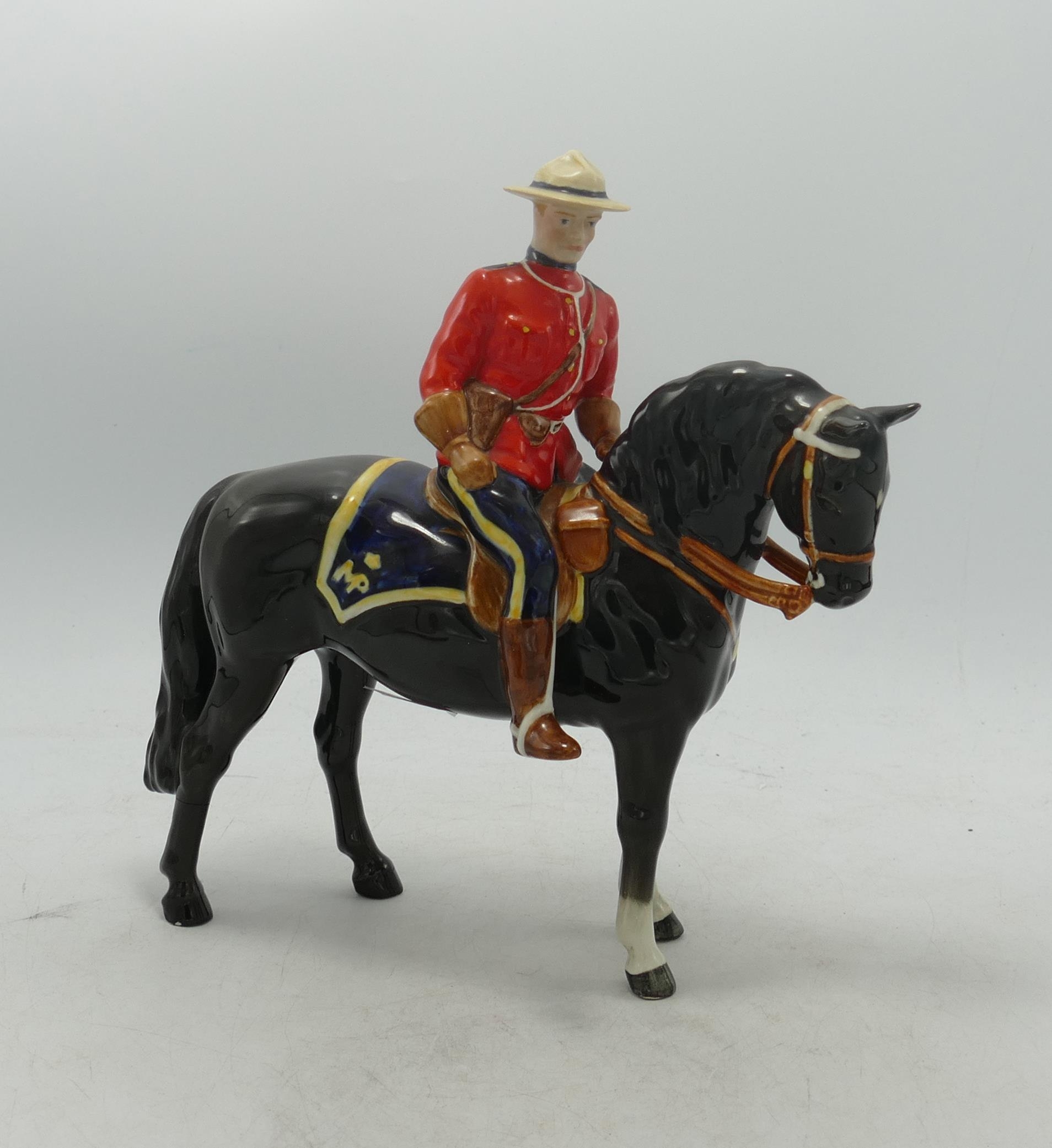 Beswick Canadian mountie police on black horse 1375