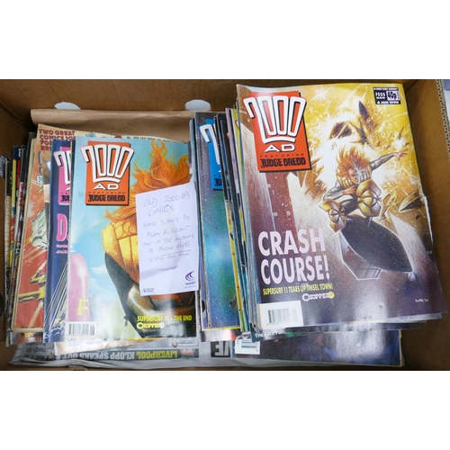 A large collection of vintage 2000AD Comics, some signed items noted