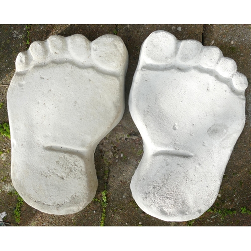 A pair of stone foot stepping stones