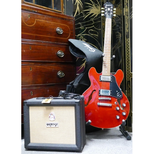 Epiphone guitar model ES 339 Ch in cherry red together with Orange ...