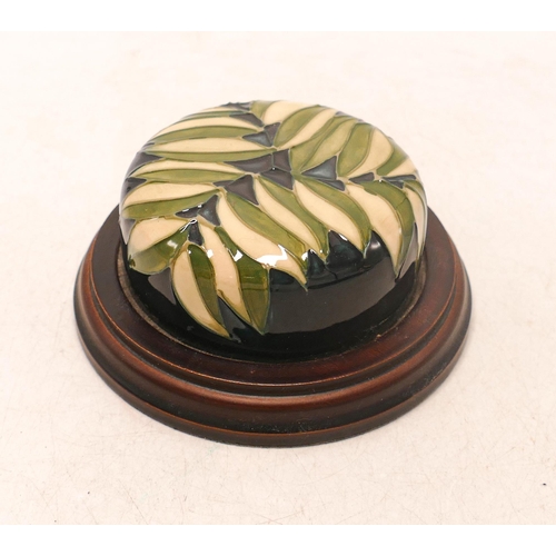 Moorcroft paperweight ginger jar lid . Boxed