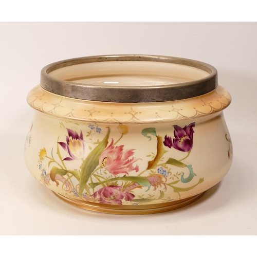 Carlton blush ware large fruit bowl with tulip decoration, by Wiltshaw ...