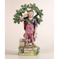Staffordshire Pearlware figure depicting St Matthew, blue and red ...