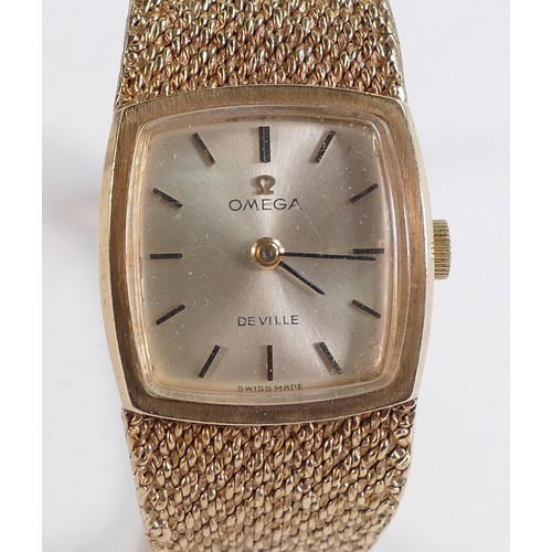 Omega de Ville ladies (larger size) wrist watch & bracelet all in 9ct ...