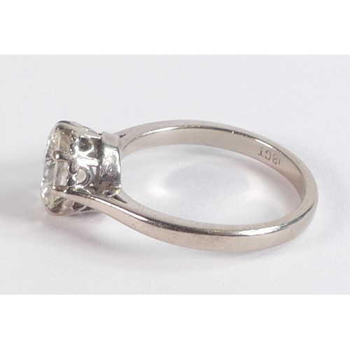 Large 2 carat natural diamond solitaire ring, 1.97ct stone I1, colour L ...