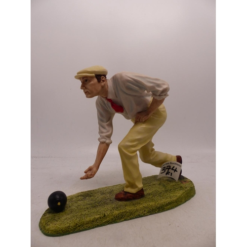 Royal Doulton resin figure of a crown green bowler.