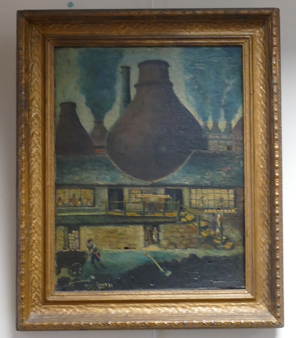 Will Smith Local Artist Pot Bank Scene , Oil on Board titled A Small ...