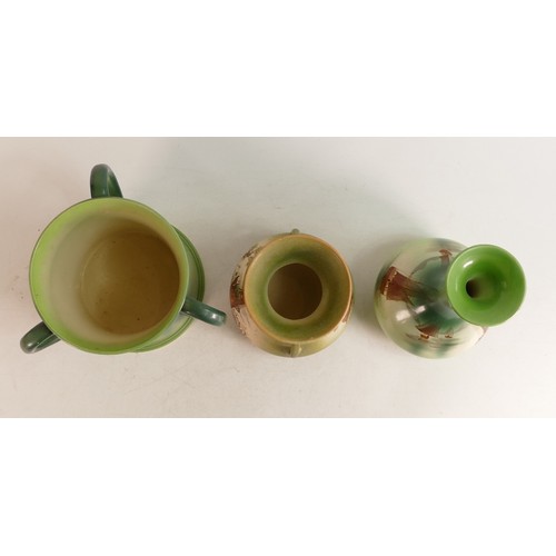 Wileman & Co. Faience large Tyg h15cm, two handled vase h12cm, long ...