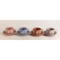 Three Wedgwood Dancing Hours Jasperware cups & saucers in lilac ...