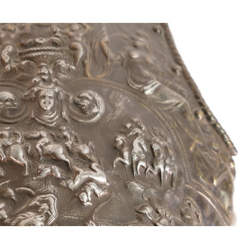 Ornate metal Military Chest Armour plate, decorated with horses and ...