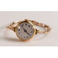 Paul Ditisheim 18ct gold ladies wrist watch, on a 15ct gold bracelet ...
