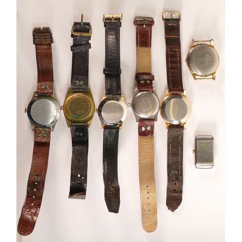 A collection of vintage gentleman's wrist watches including Oris ...
