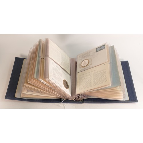 An album of 36 x solid sterling silver crown size coins / medallions ...