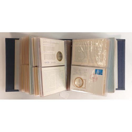 An album of 36 x solid sterling silver crown size coins / medallions ...