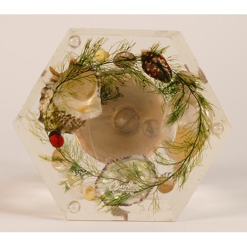 Vintage "Clean Flint" Lucite hexagon shaped lighter, with inside ...