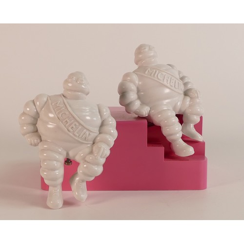 Michelin Bibendum Man, pink money box with additional Bibendum man. (2)