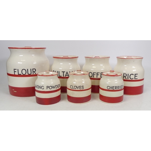 Sadler, Kleen Kitchen Ware Storage Jars to include Flour, Sultanas ...