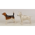 Beswick, Two models of an English Bull Terrier and a Beagle (2)