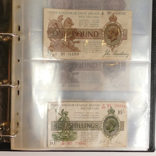Collection 132 English banknotes - a few from 1920's & 30's, some mid ...