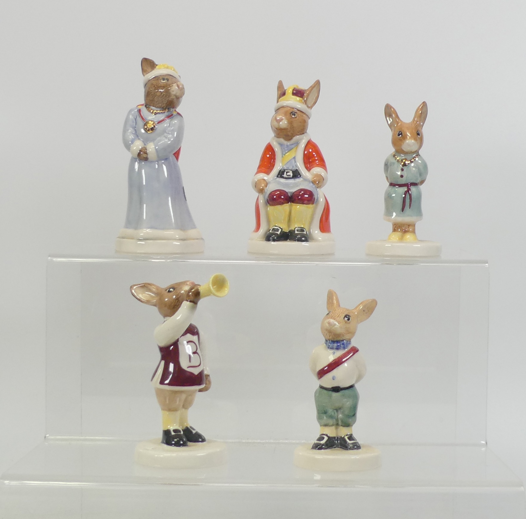 Royal Doulton, Bunnykins figures The Royal Family comprising King John ...
