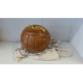 Hand sewn size 3 Anromac Ariel leather football, signed in 1971 by the ...