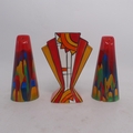 Brian Wood Art Deco style Jazz Fan pattern small vase together with ...